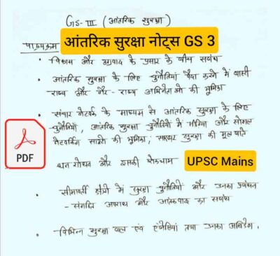 आंतरिक सुरक्षा नोट्स | Internal Security Notes GS Paper 3 for UPSC ...