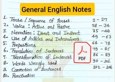 General English Notes for Competitive Exams - Education LiB 🏠